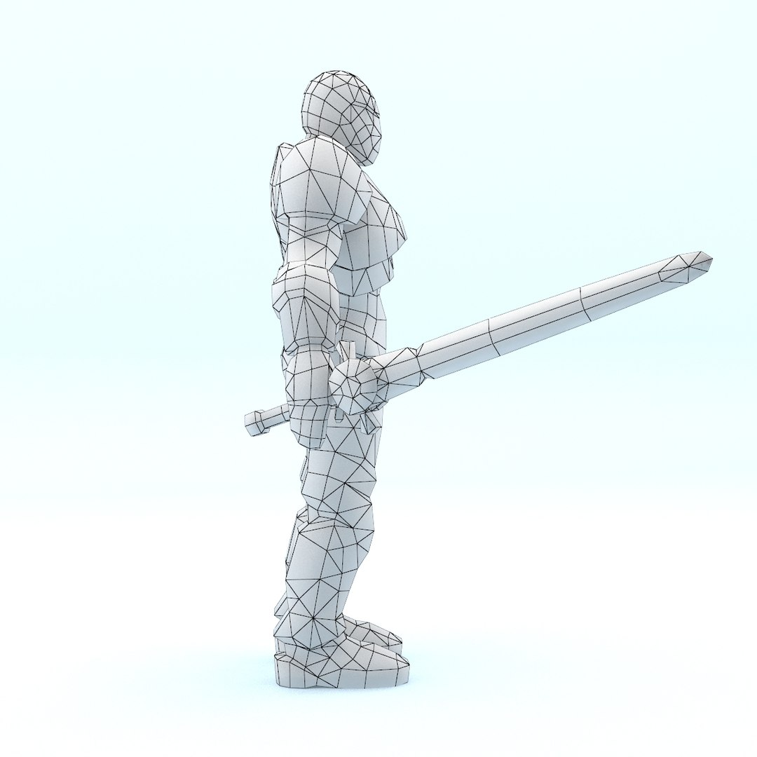 - sci-fi knight rigged character 3d model