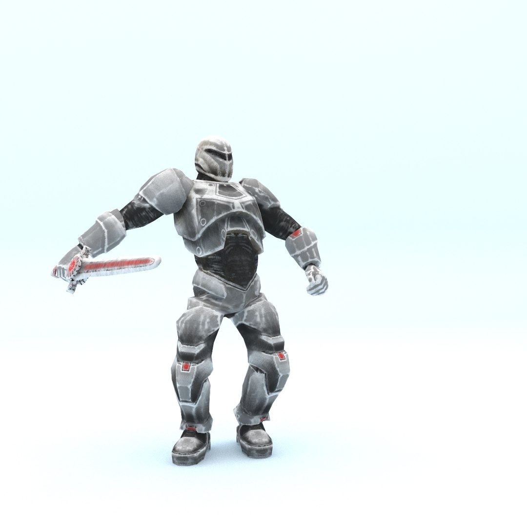 - sci-fi knight rigged character 3d model