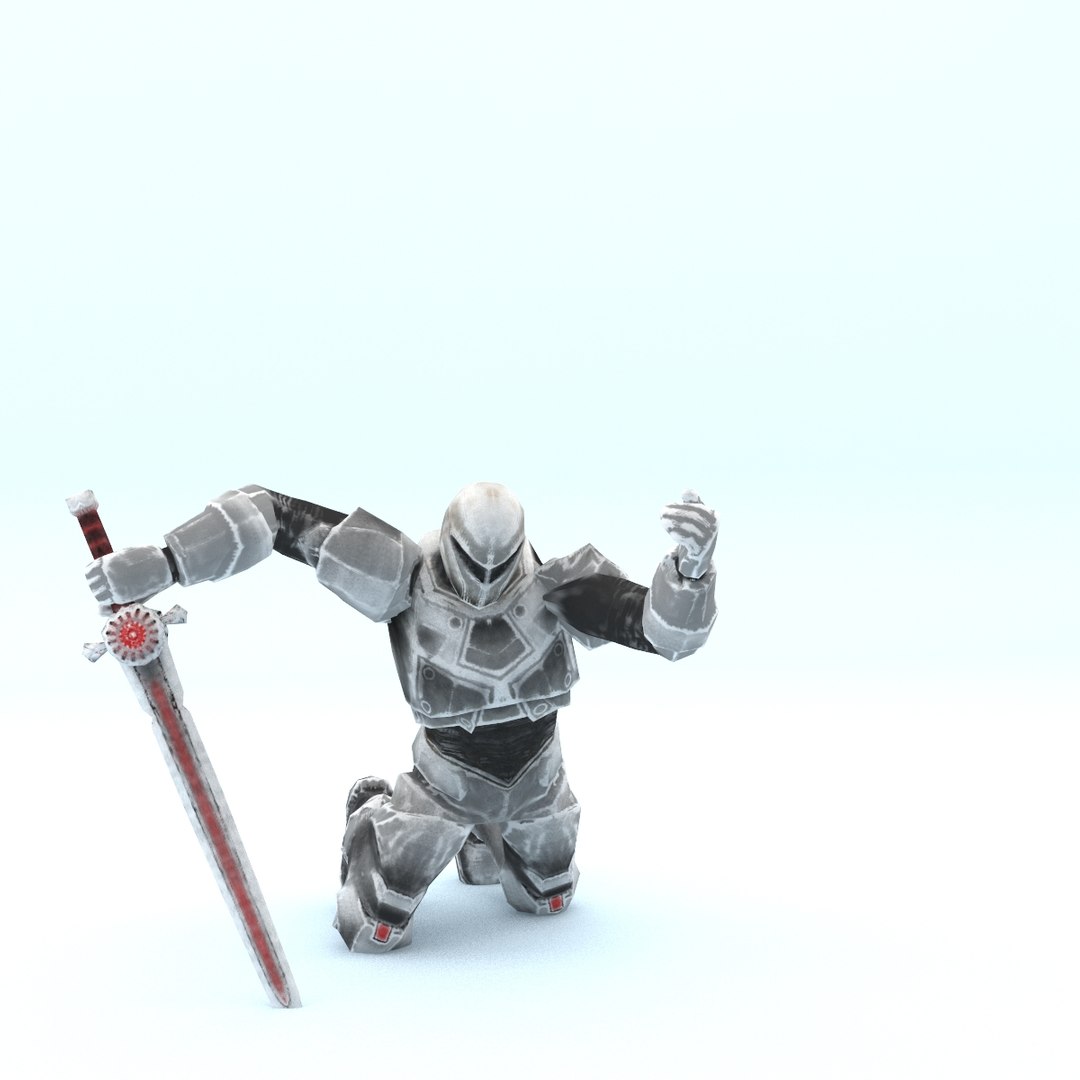 - sci-fi knight rigged character 3d model
