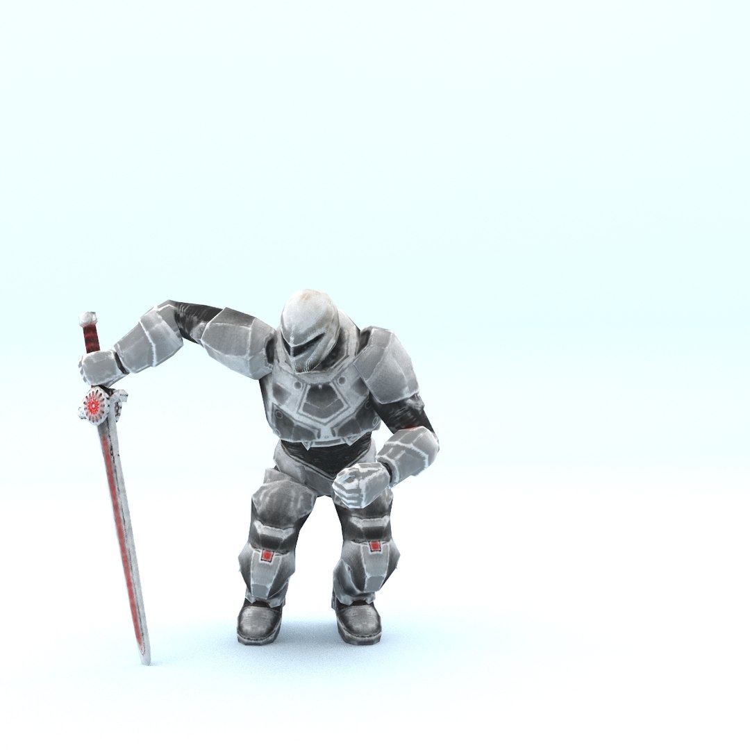 - sci-fi knight rigged character 3d model