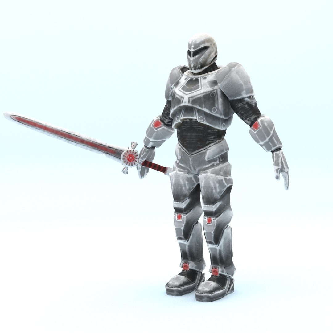 - sci-fi knight rigged character 3d model