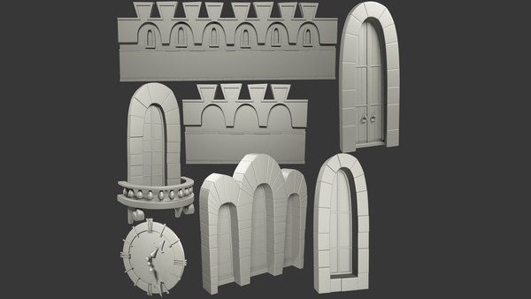 Medieval building parts castle mesh 3D model - TurboSquid 1676066