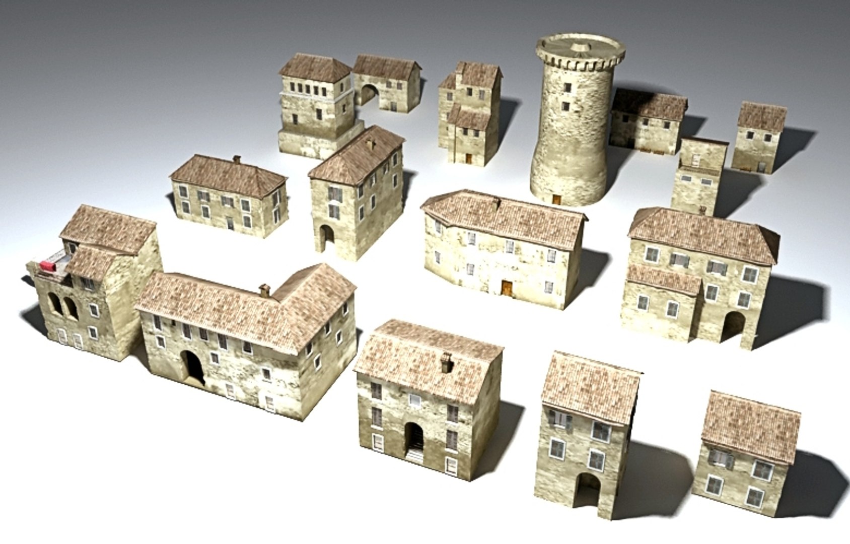 3d Medieval Houses Borgo Medievale