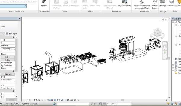 modelo 3d 29 modelos de estufa, gas, equipo y cocina Revit 2015 ...