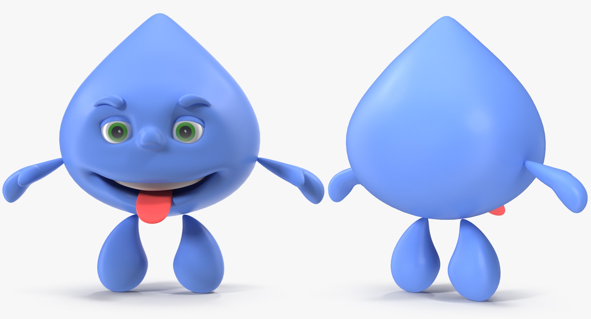 3D Cartoon Character Water Drop Model - TurboSquid 1318648