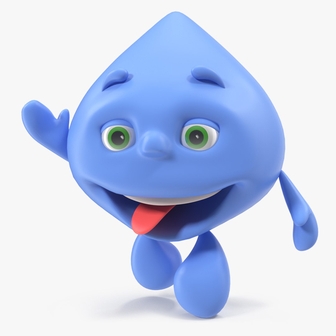 3D Cartoon Character Water Drop Model - TurboSquid 1318648
