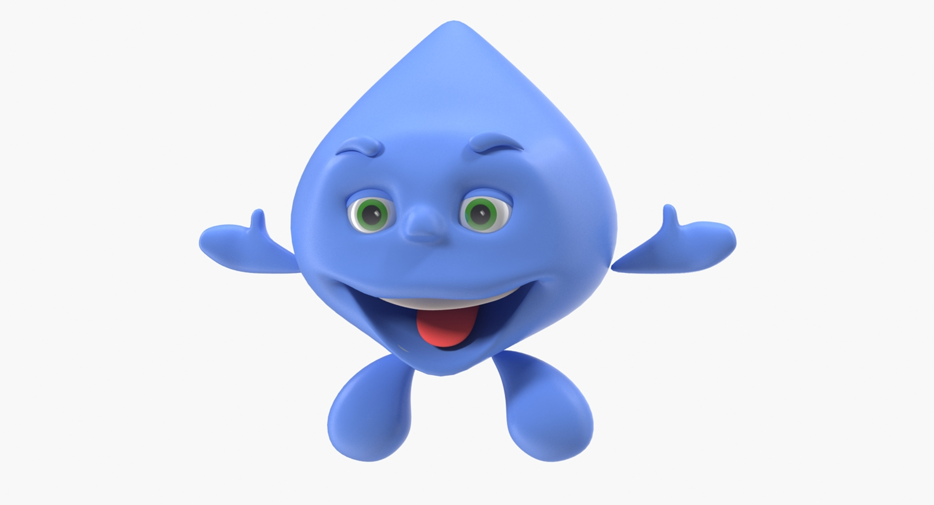 3D Cartoon Character Water Drop Model - TurboSquid 1318648