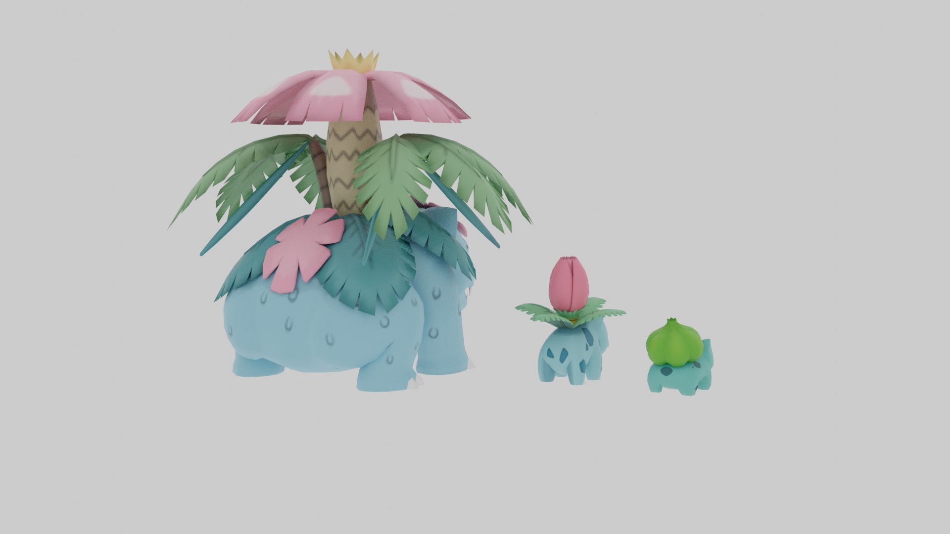 3D Pokemon Bulbasaur Ivysaur Venusaur Model - TurboSquid 1993221