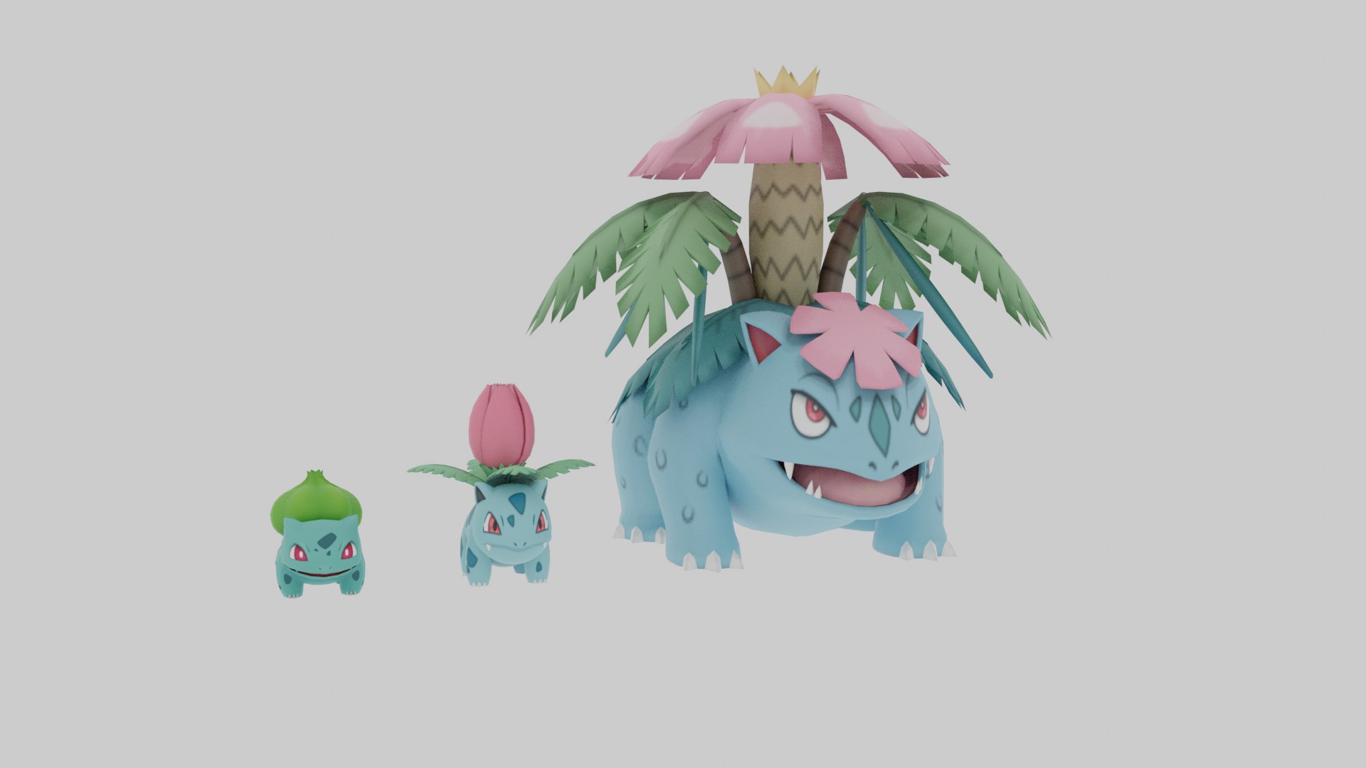 3D Pokemon Bulbasaur Ivysaur Venusaur Model - TurboSquid 1993221