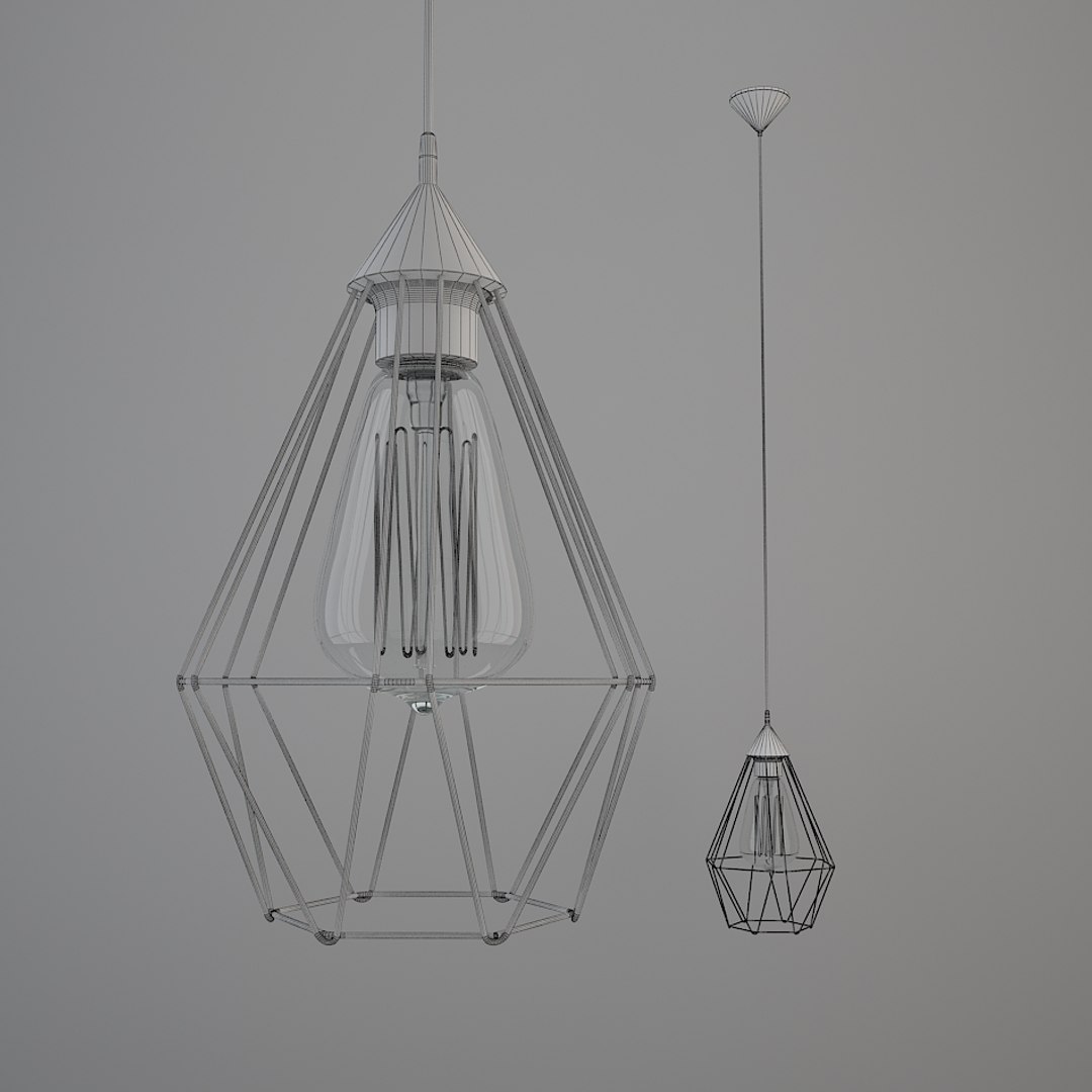3d Hexagonal Wire Light Model