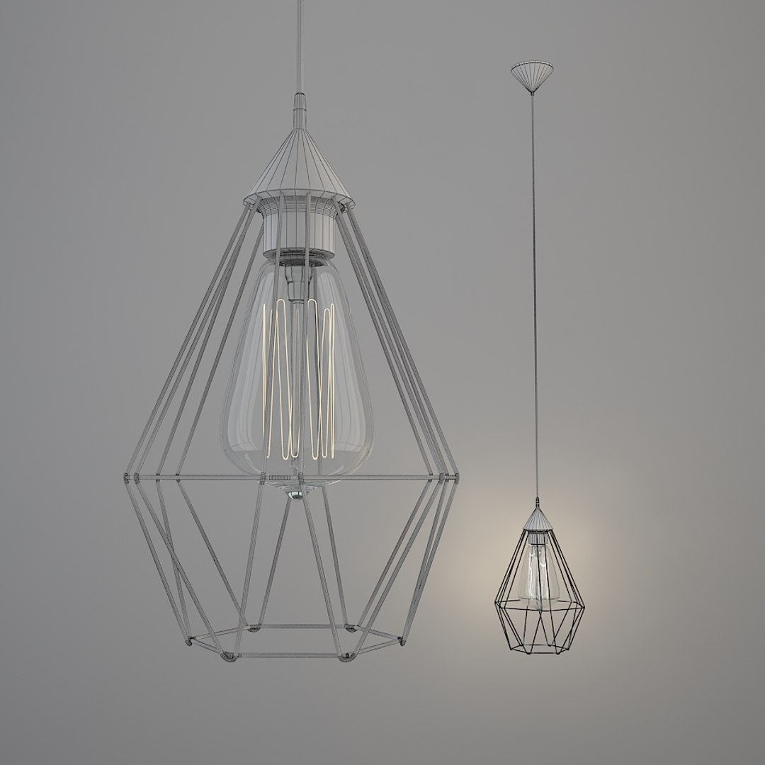 3d Hexagonal Wire Light Model