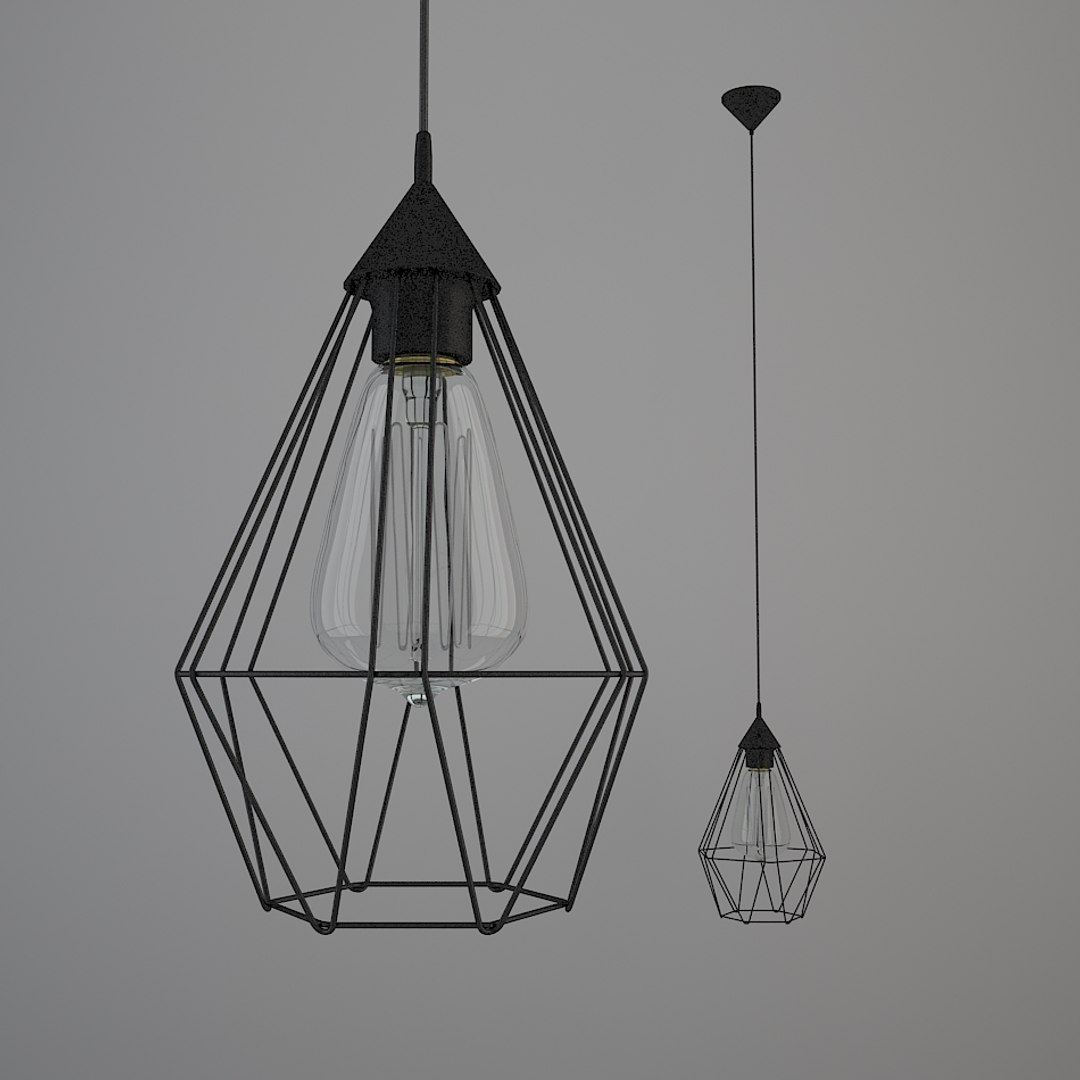 3d Hexagonal Wire Light Model