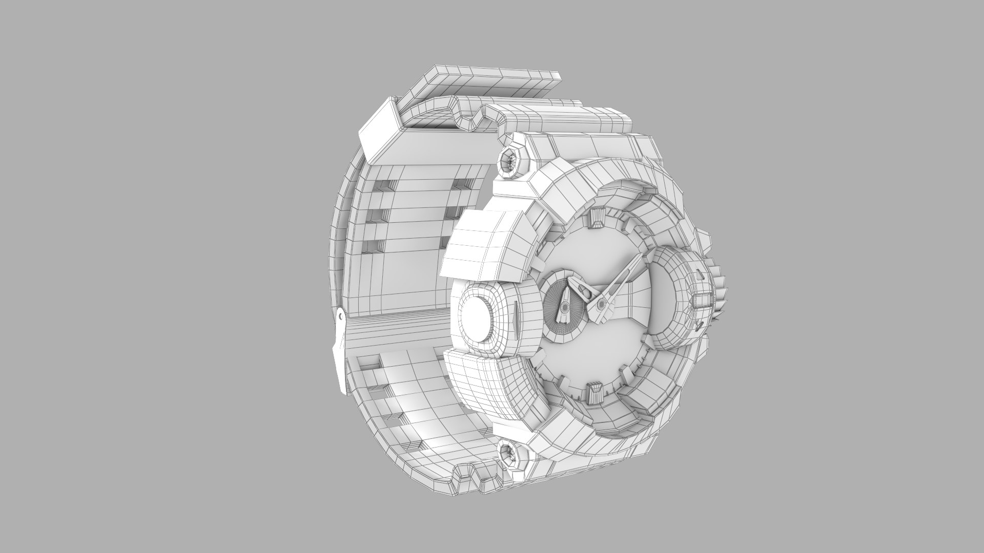 3D Casio G-Shock GA-400GB Garish Series Watche Silver RED Blender Model ...