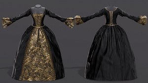 Ladies Graduation Gown 3D model - TurboSquid 1934750