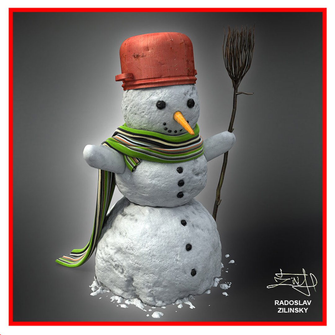 3d snowman snow