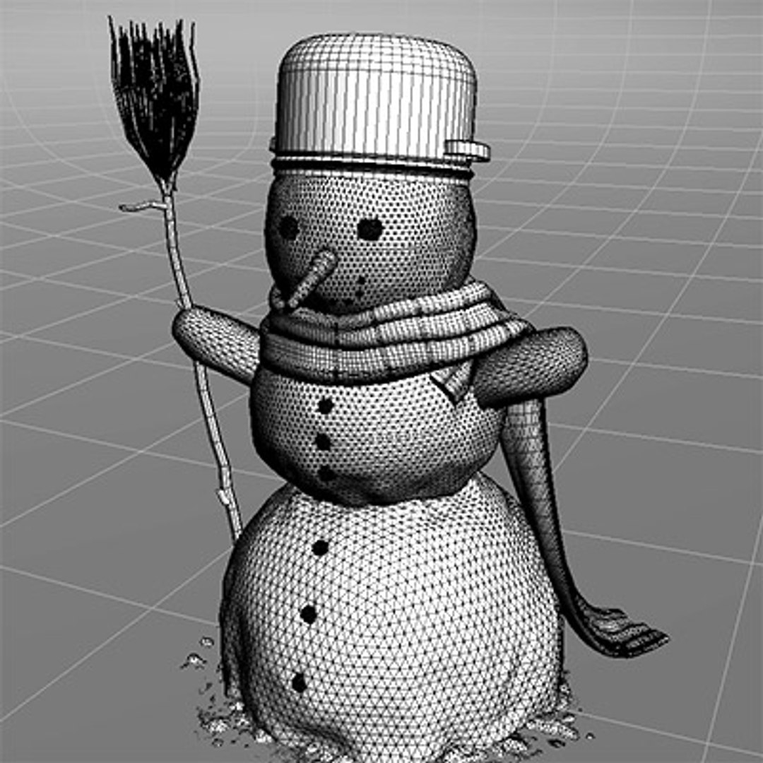 3d snowman snow