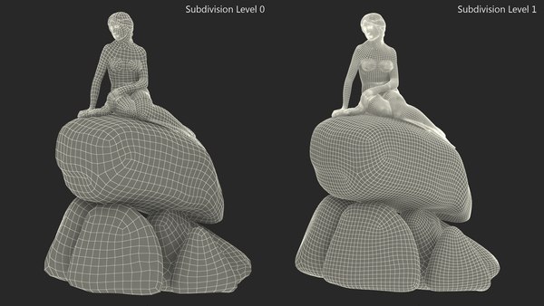 modelo 3d Estatua de la Sirenita antigua - TurboSquid 2300576
