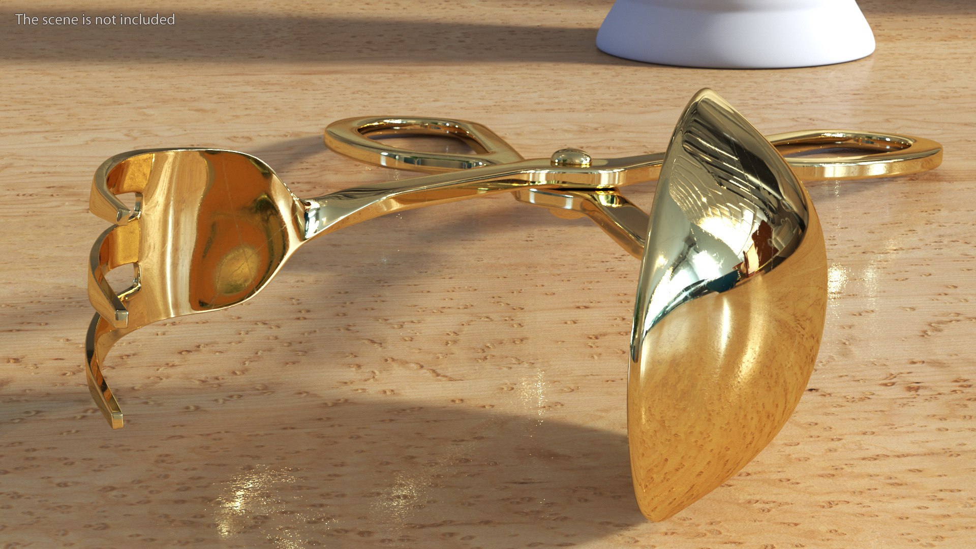 Scissor Serving Tongs With Fork And Spoon Gold 3D Model - TurboSquid ...