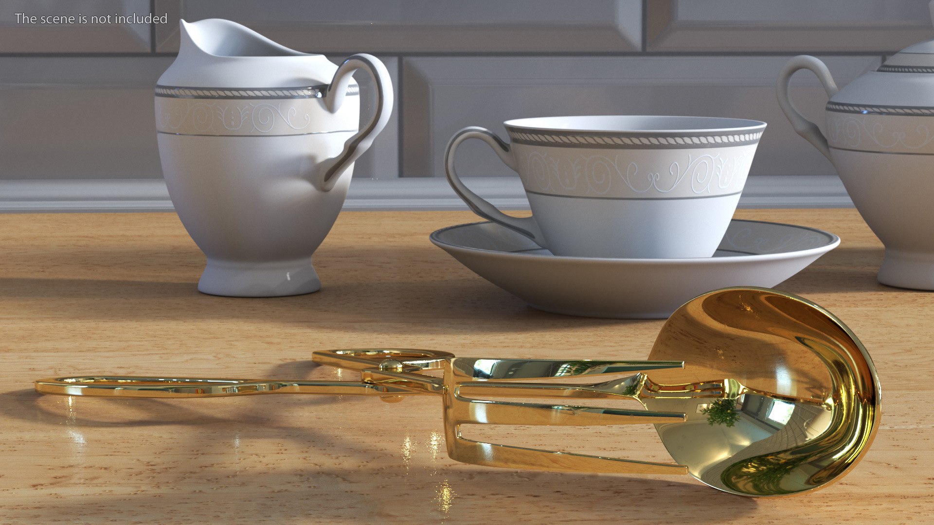 Scissor Serving Tongs With Fork And Spoon Gold 3D Model - TurboSquid ...