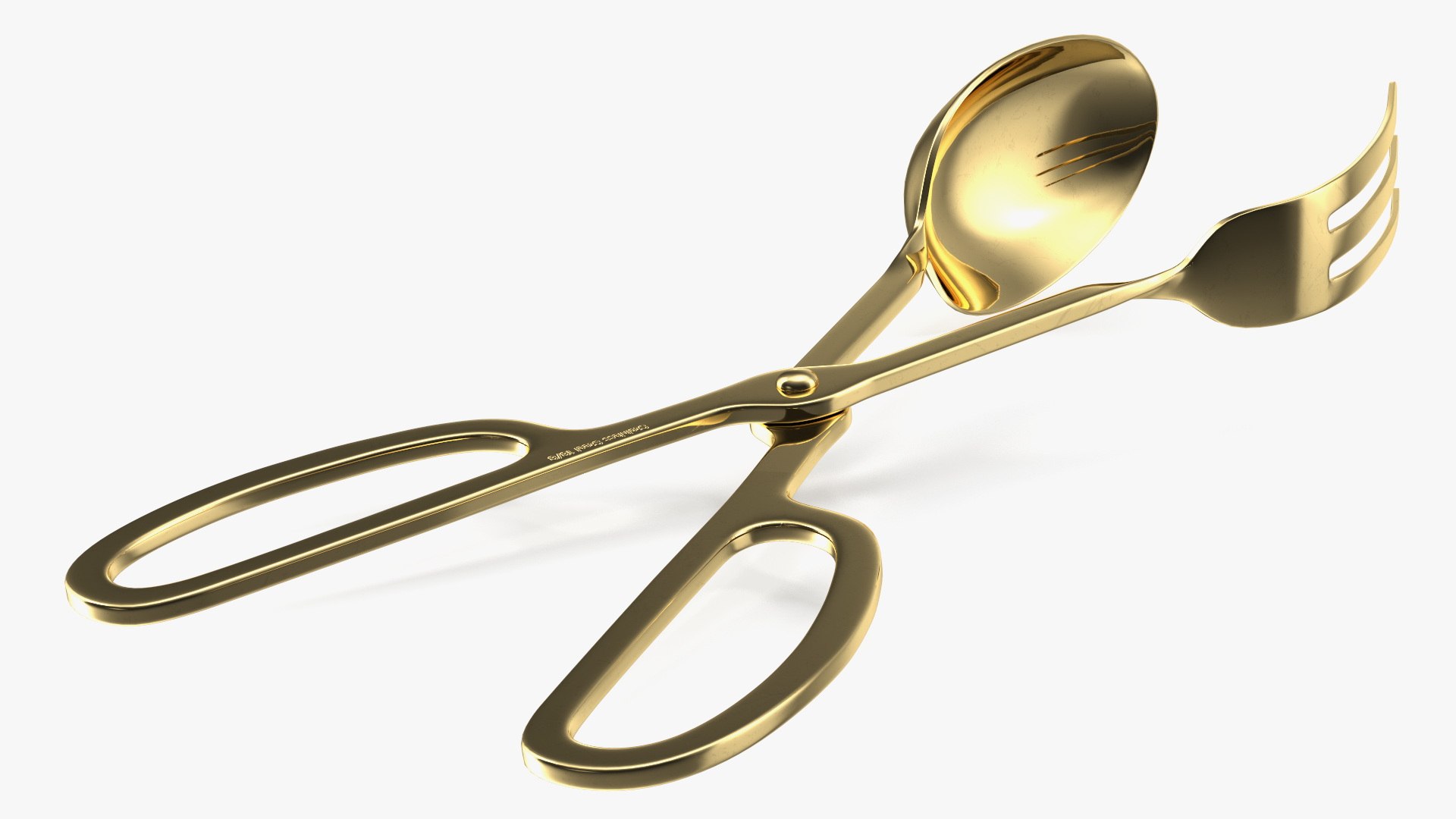 Scissor Serving Tongs With Fork And Spoon Gold 3D Model - TurboSquid ...