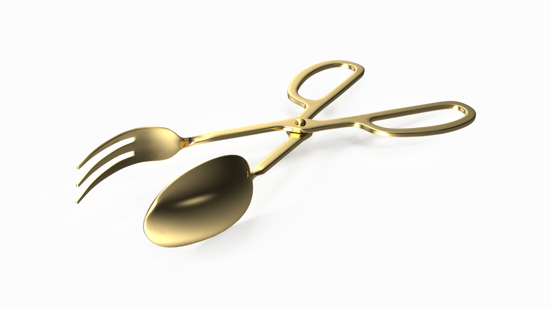 Scissor Serving Tongs With Fork And Spoon Gold 3D Model - TurboSquid ...