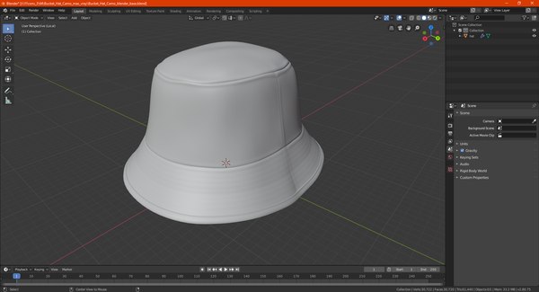 3D Classic Cotton Bucket Hat model - TurboSquid 1714282