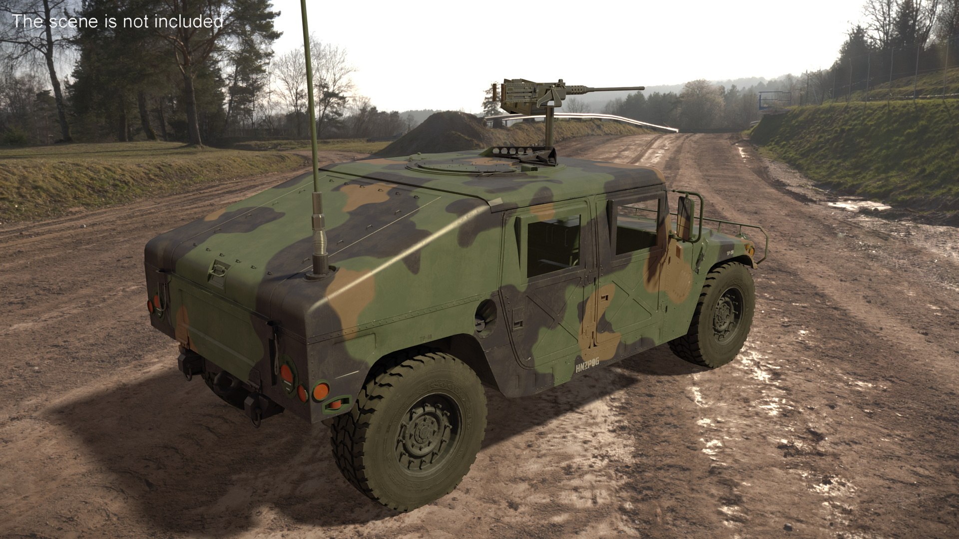 3D Model Military Humvee With Turret - TurboSquid 2387093
