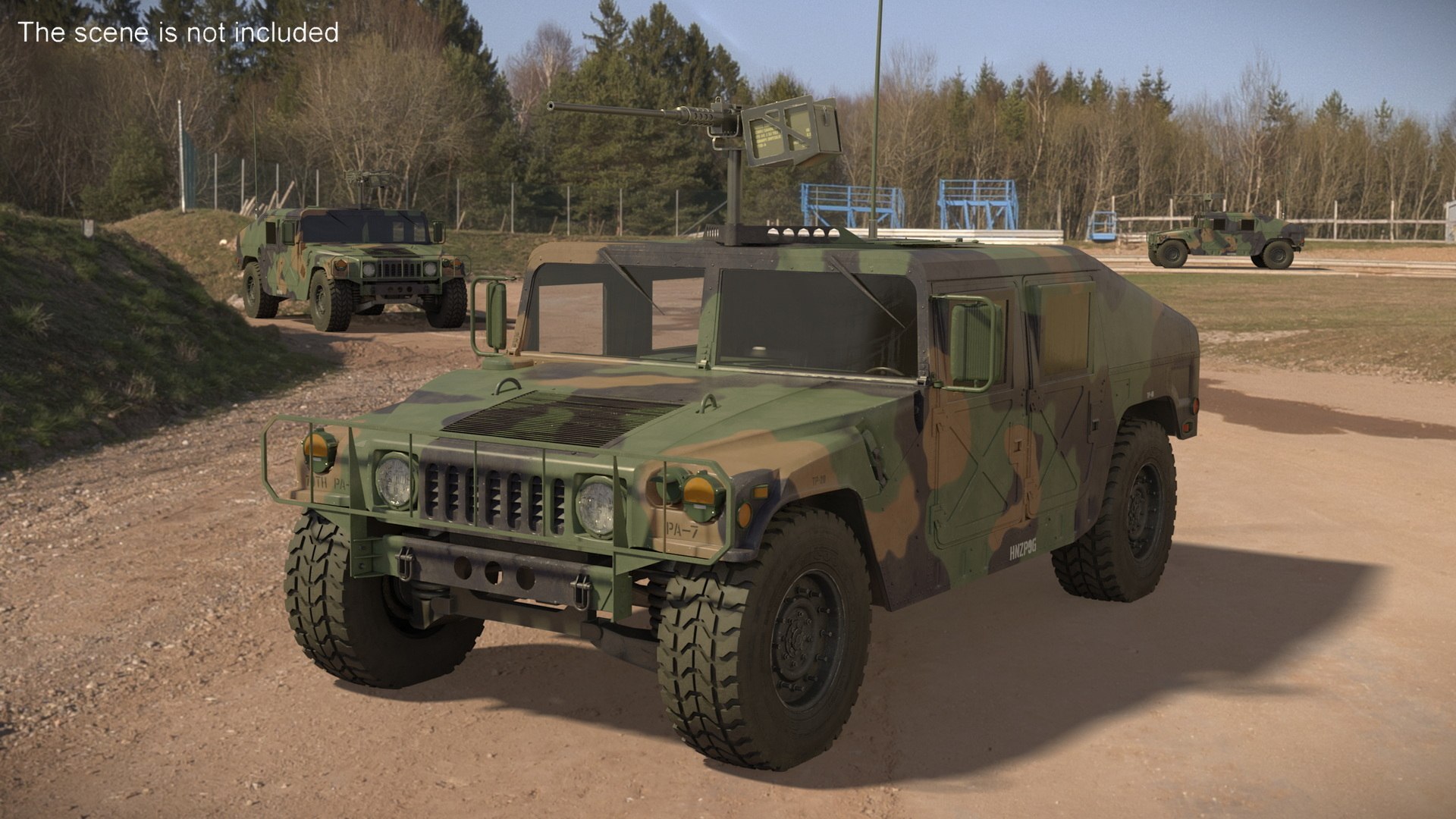3D Model Military Humvee With Turret - TurboSquid 2387093
