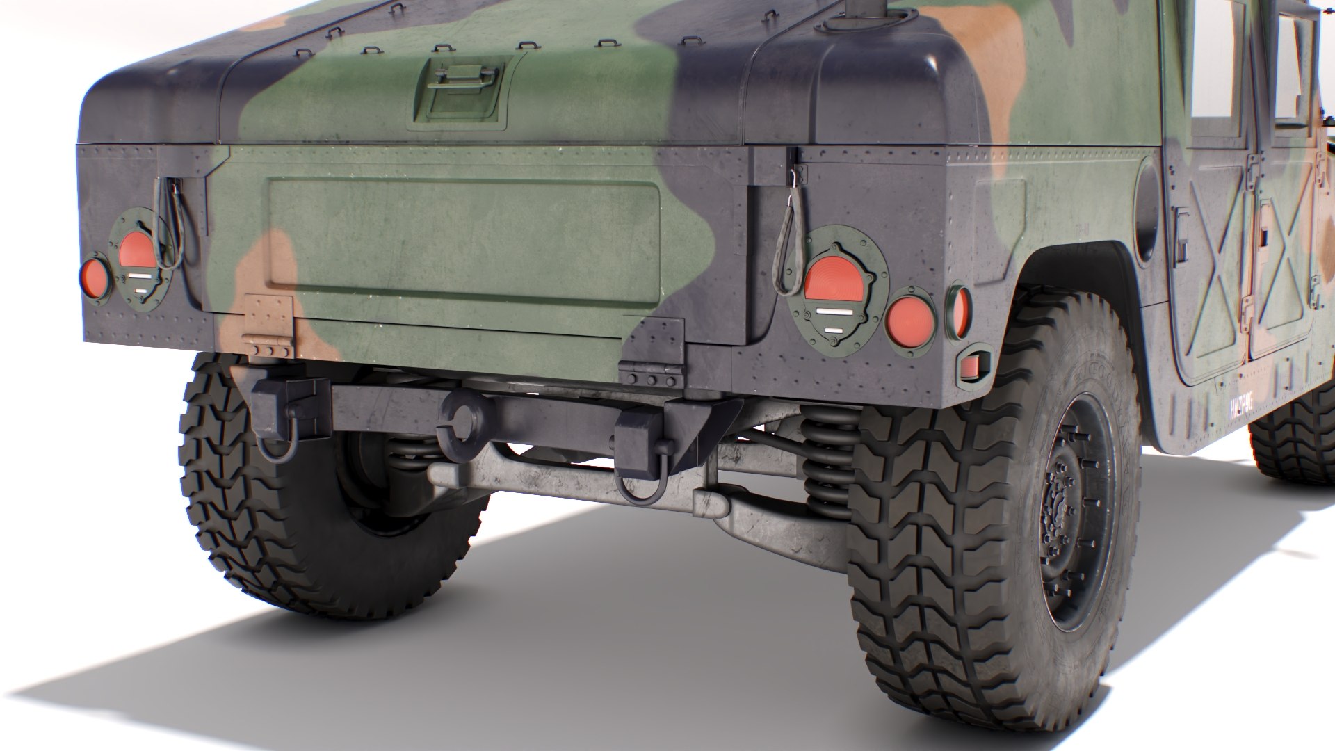 3D Model Military Humvee With Turret - TurboSquid 2387093