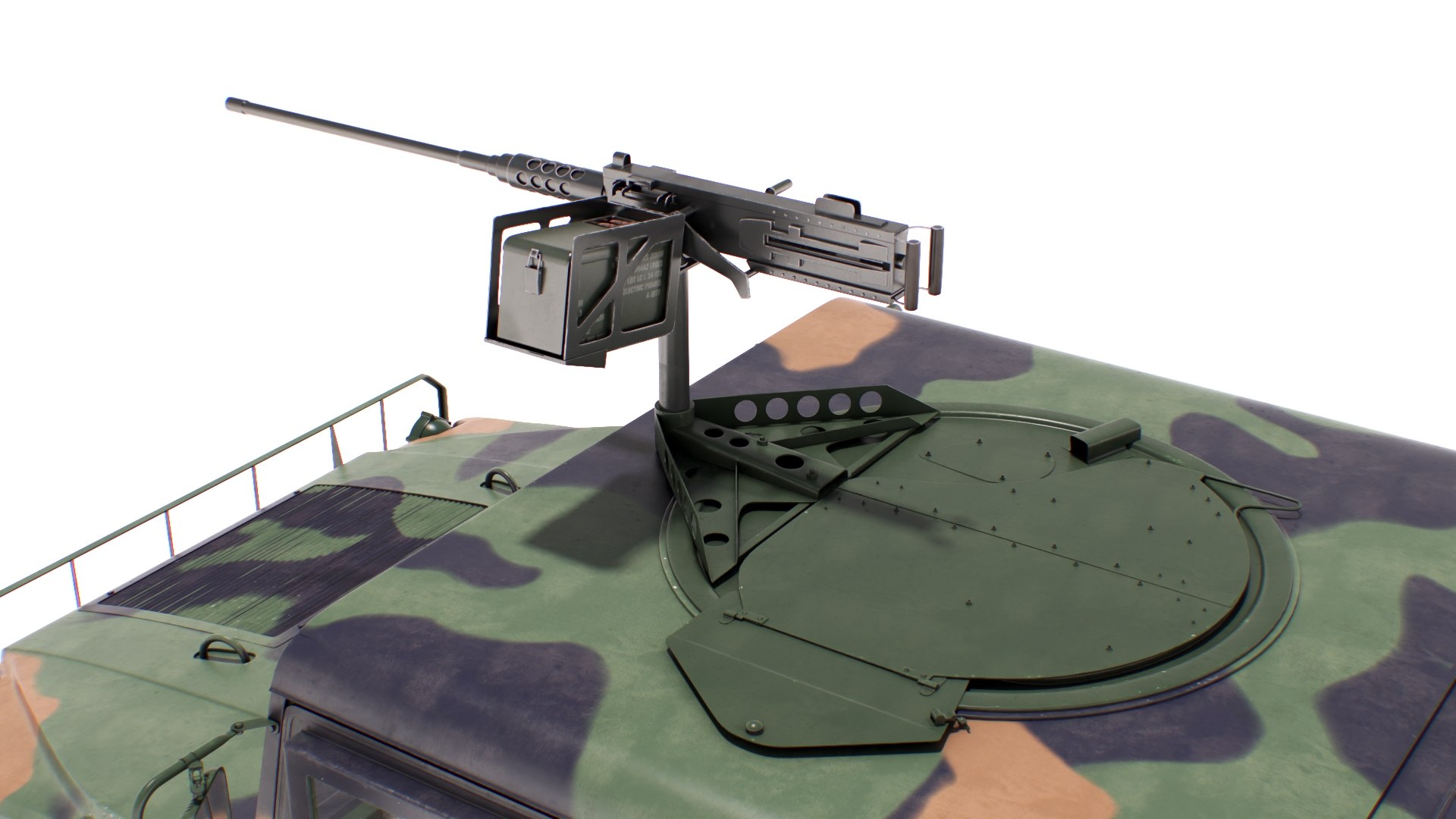 3D Model Military Humvee With Turret - TurboSquid 2387093
