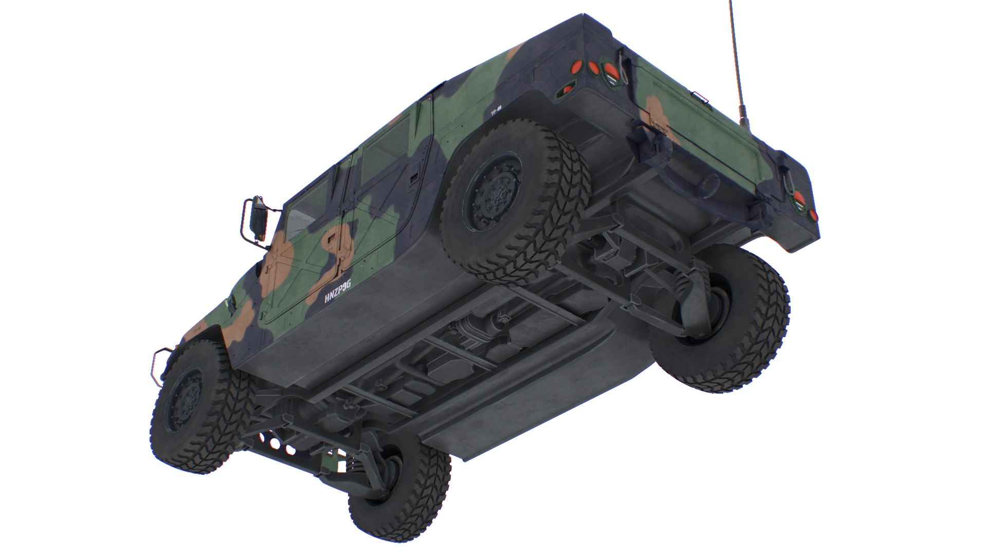 3D Model Military Humvee With Turret - TurboSquid 2387093