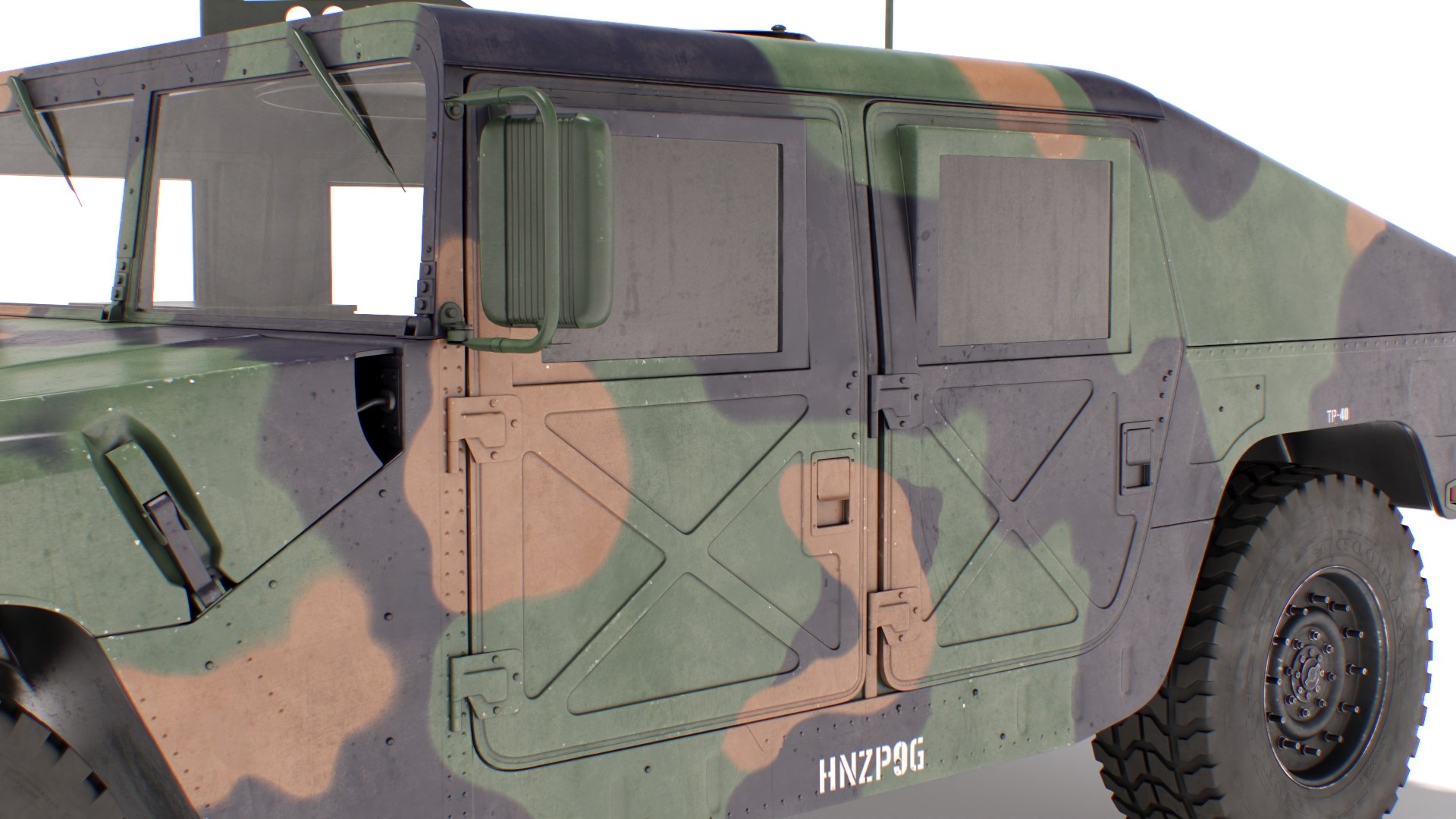 3D Model Military Humvee With Turret - TurboSquid 2387093