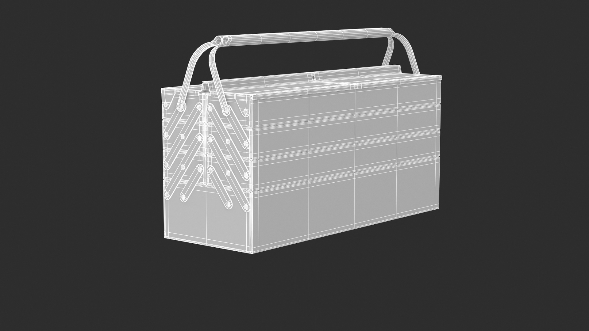 3D Model Red Metal Cantilever Tool Box 4 Tier Closed - TurboSquid 1901123