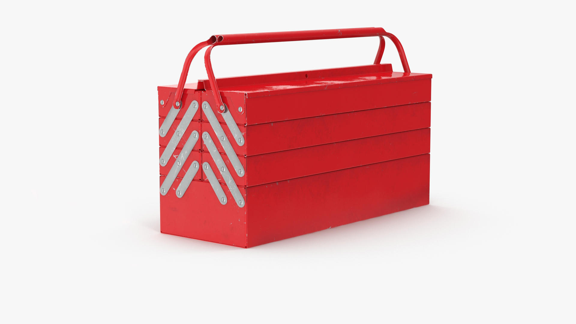 3D Model Red Metal Cantilever Tool Box 4 Tier Closed - TurboSquid 1901123