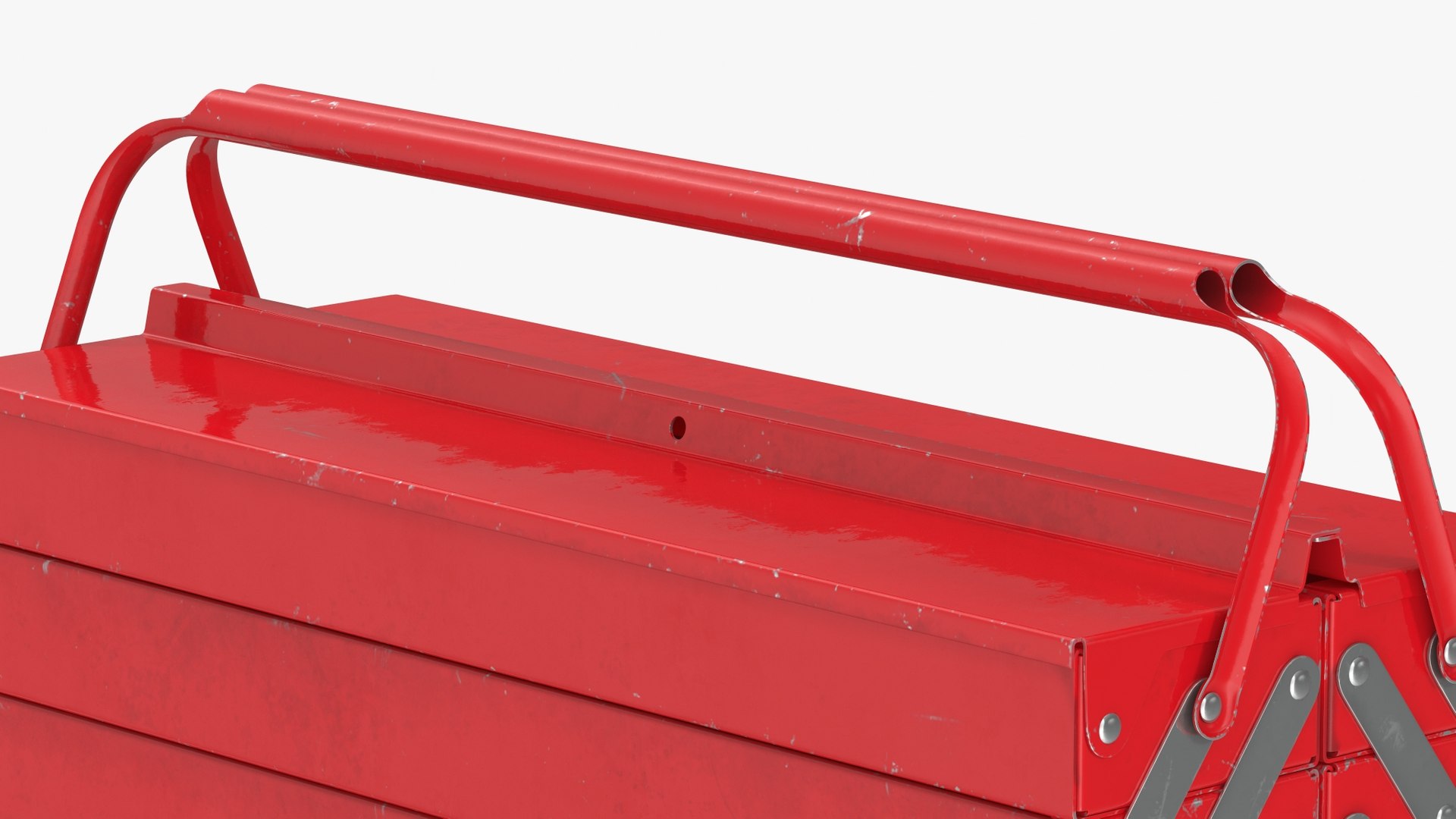 3D Model Red Metal Cantilever Tool Box 4 Tier Closed - TurboSquid 1901123
