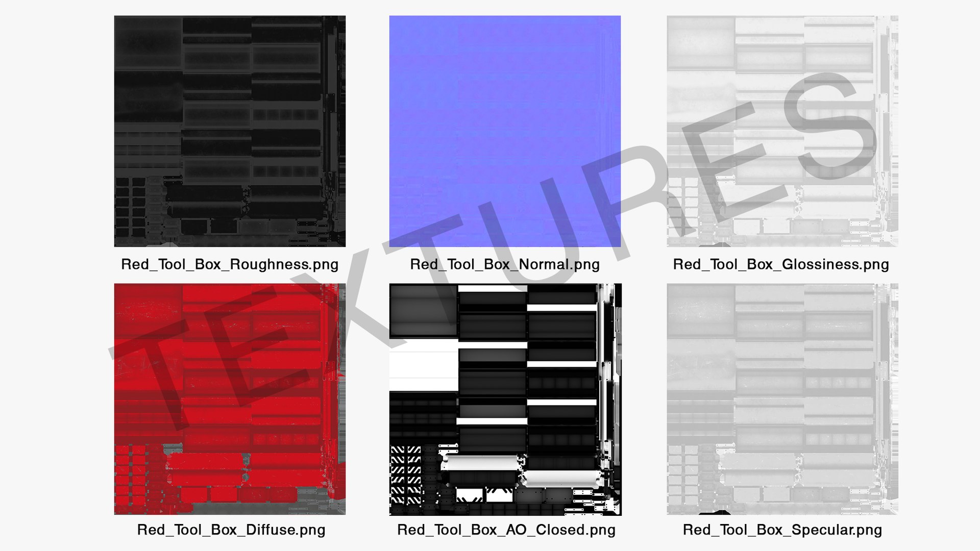 3D Model Red Metal Cantilever Tool Box 4 Tier Closed - TurboSquid 1901123