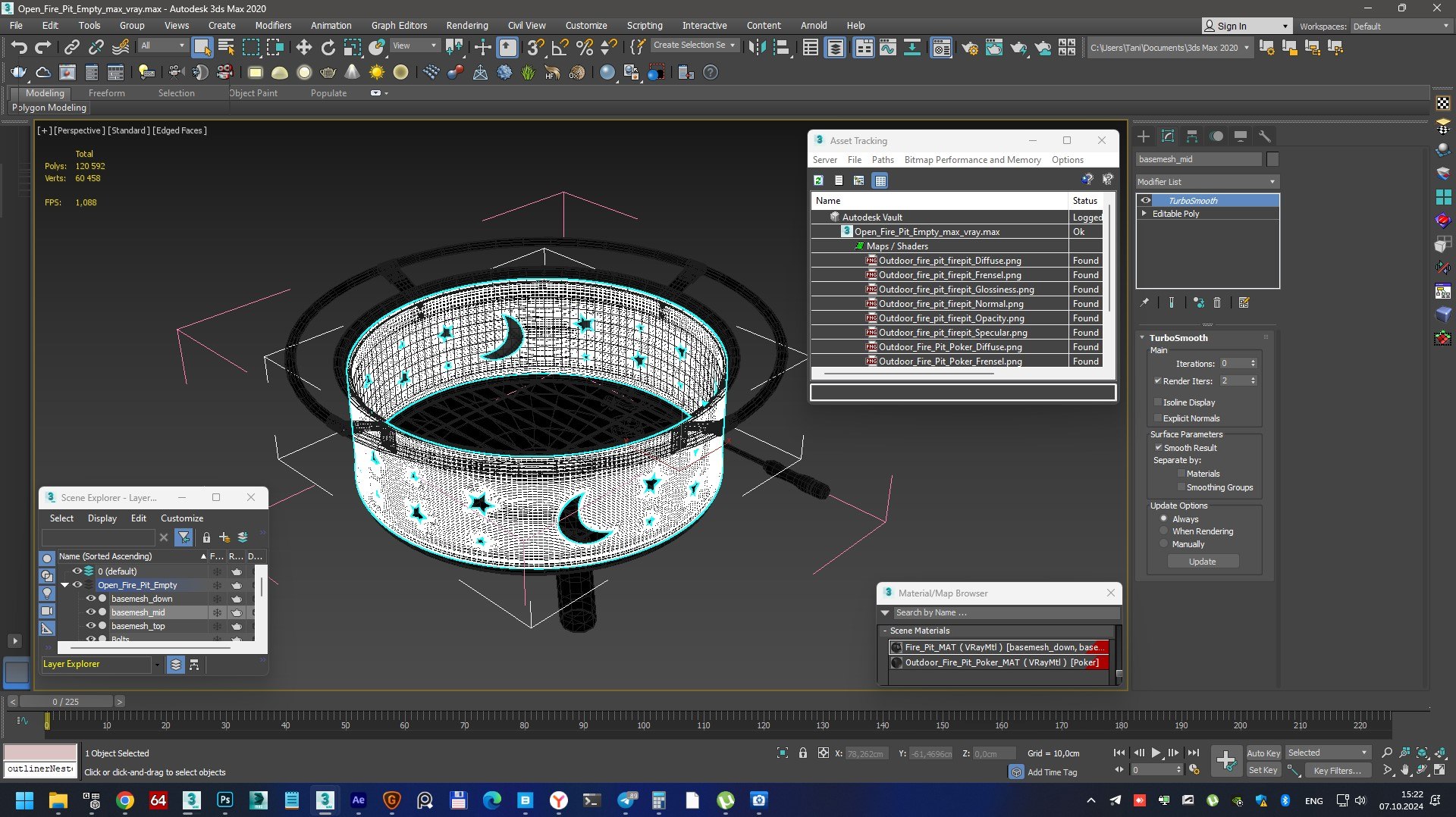 Open Fire Pit Empty 3D - TurboSquid 2312585