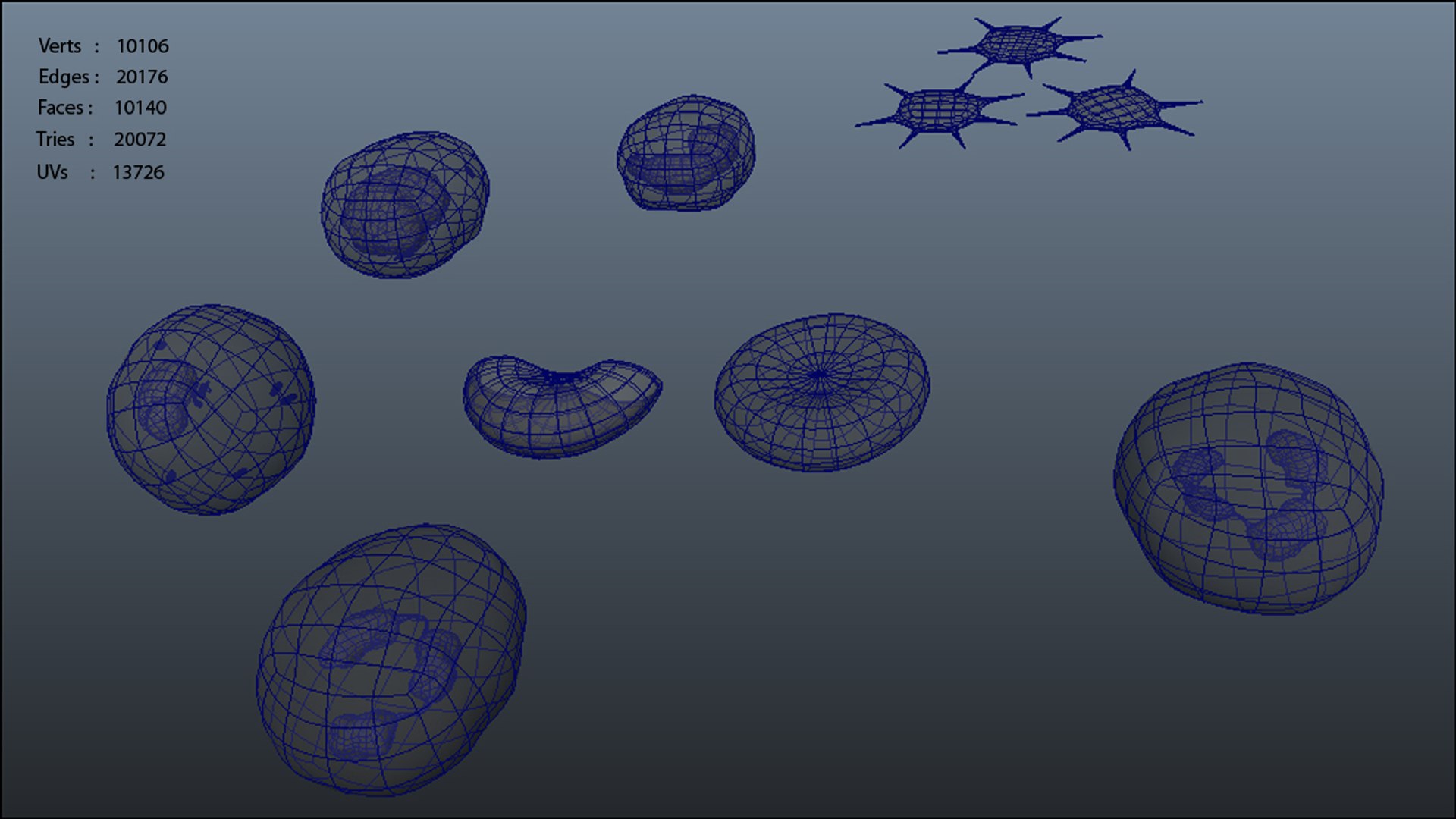 3d Blood Cells Elements Model