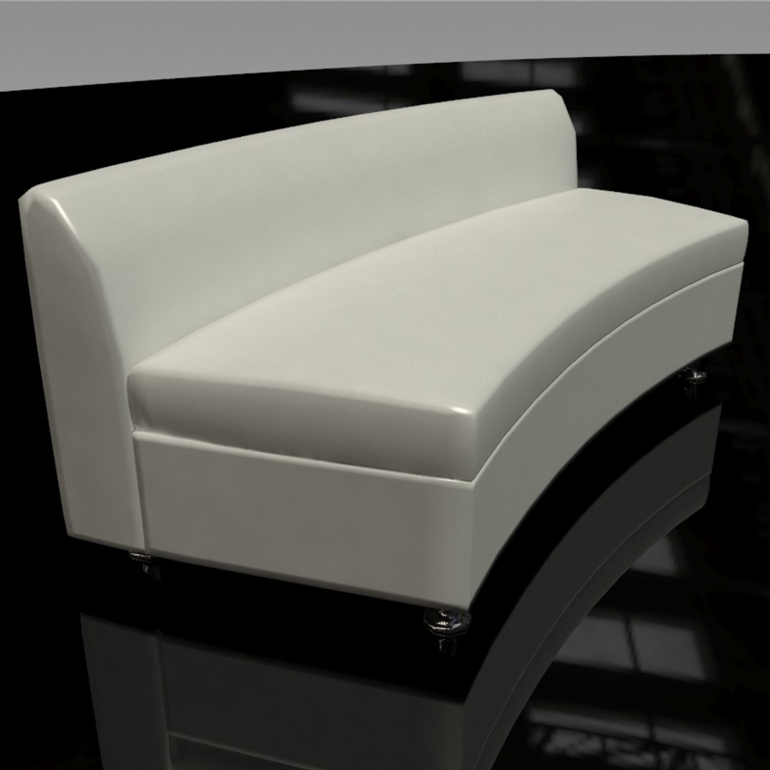 Curved Leather Sectional Bench 3D - TurboSquid 1361765