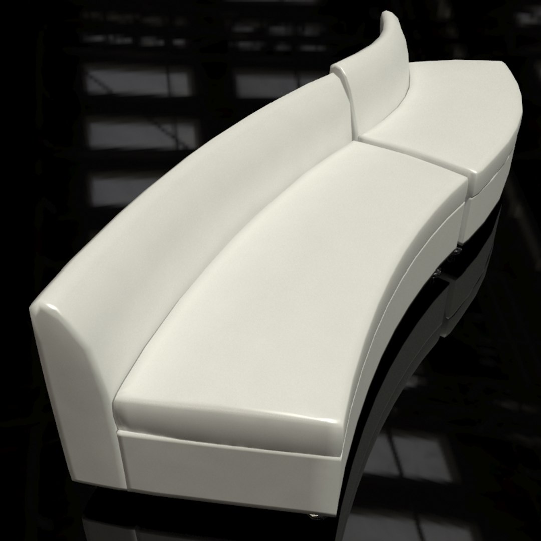 Curved Leather Sectional Bench 3D - TurboSquid 1361765