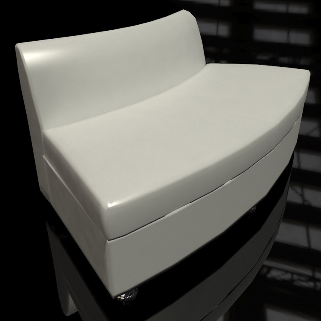 Curved Leather Sectional Bench 3D - TurboSquid 1361765