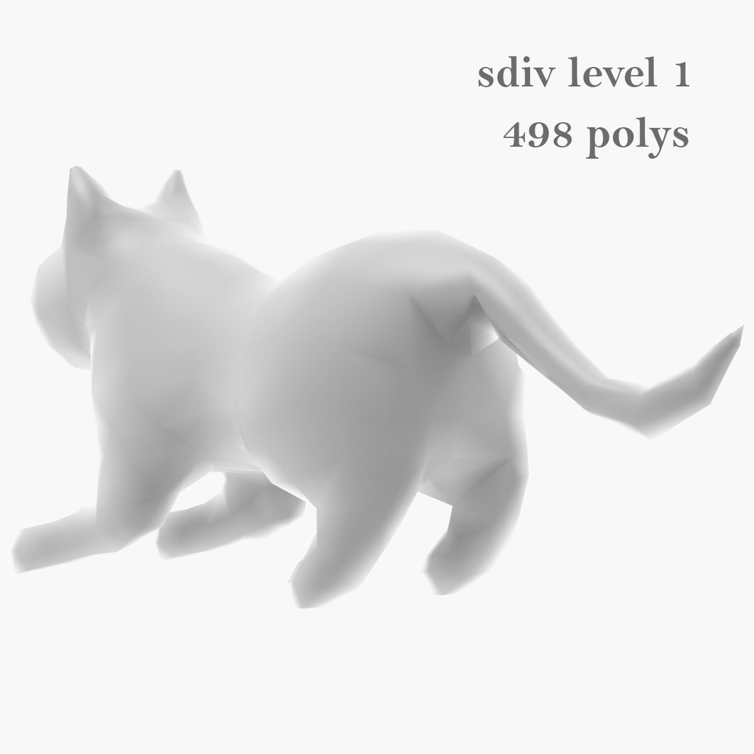 cat unwrapped uvs 3d model
