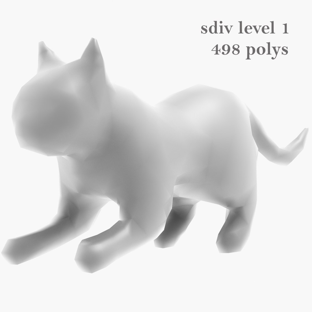 cat unwrapped uvs 3d model