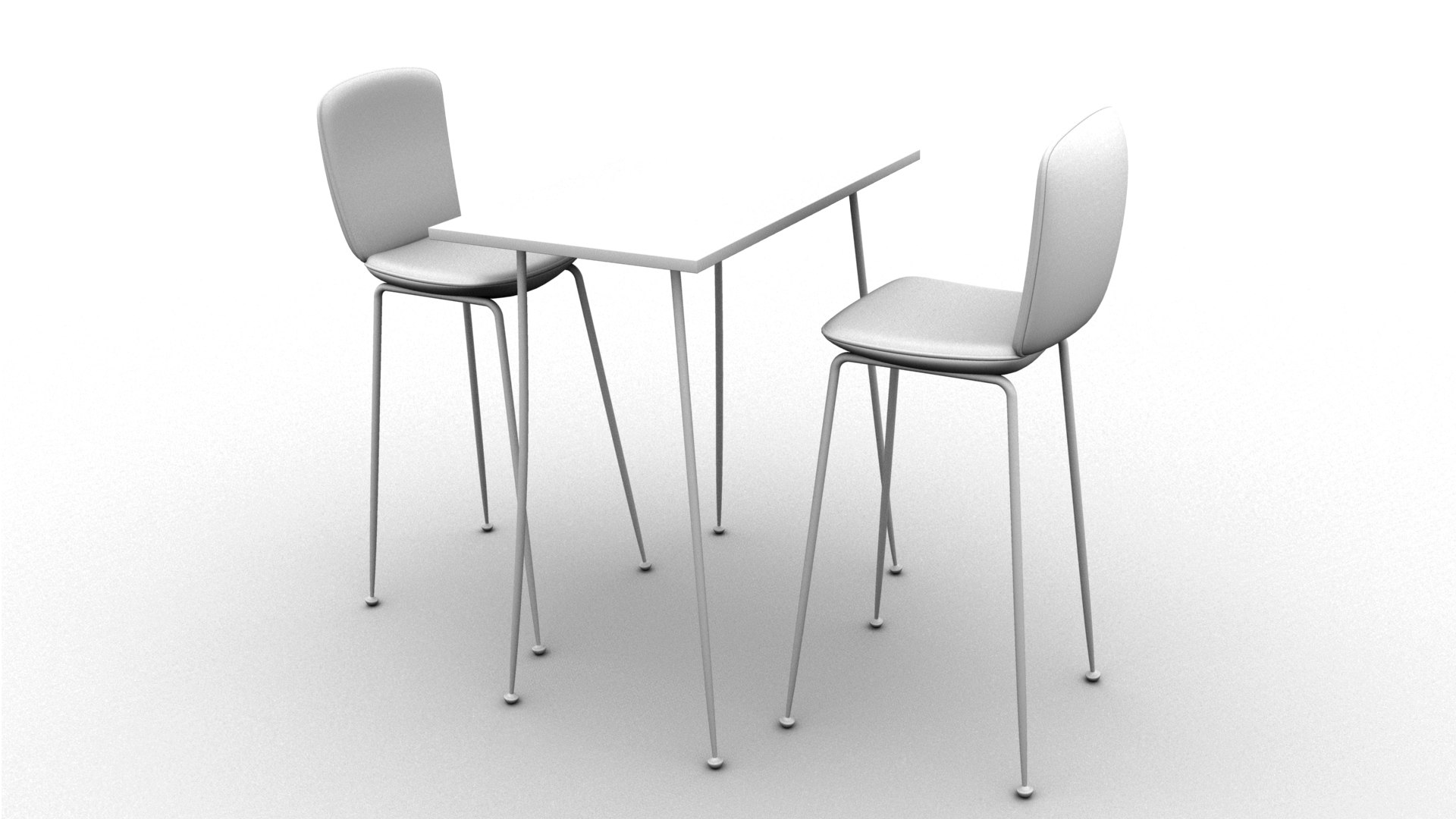 Long leg table chair 3D model - TurboSquid 1428068
