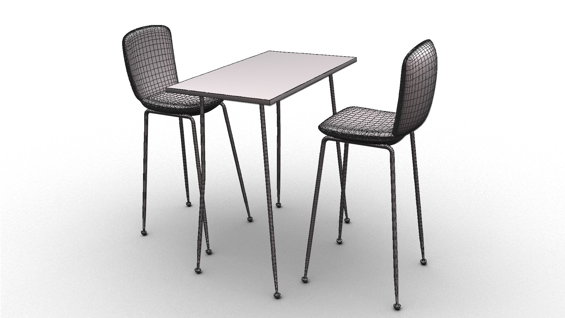 Long leg table chair 3D model - TurboSquid 1428068