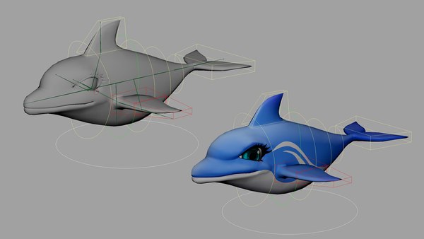 만화 돌고래 애니메이션 3D 모델 - TurboSquid 2216280