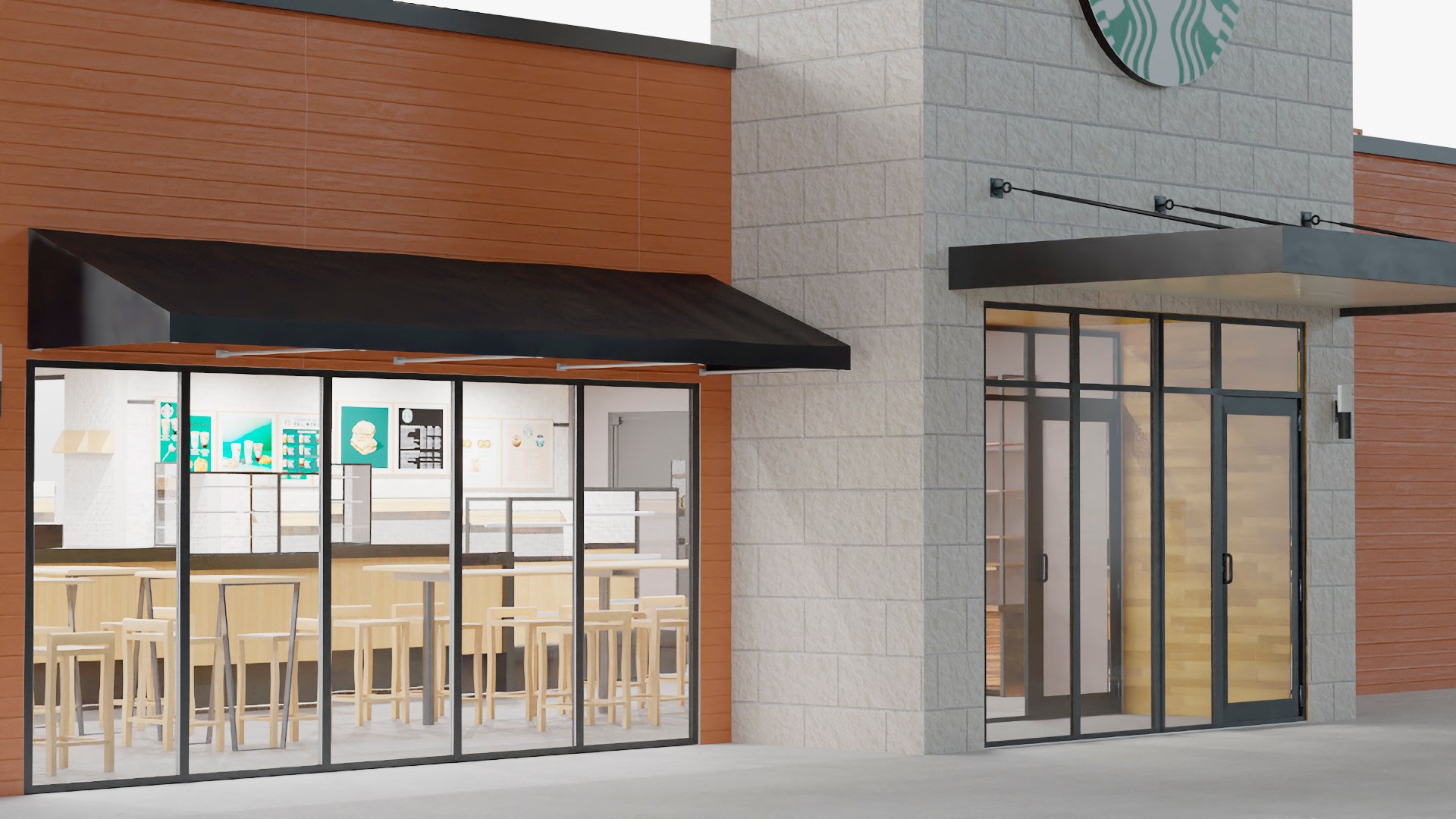 3D Starbucks Shop Building - TurboSquid 2261481