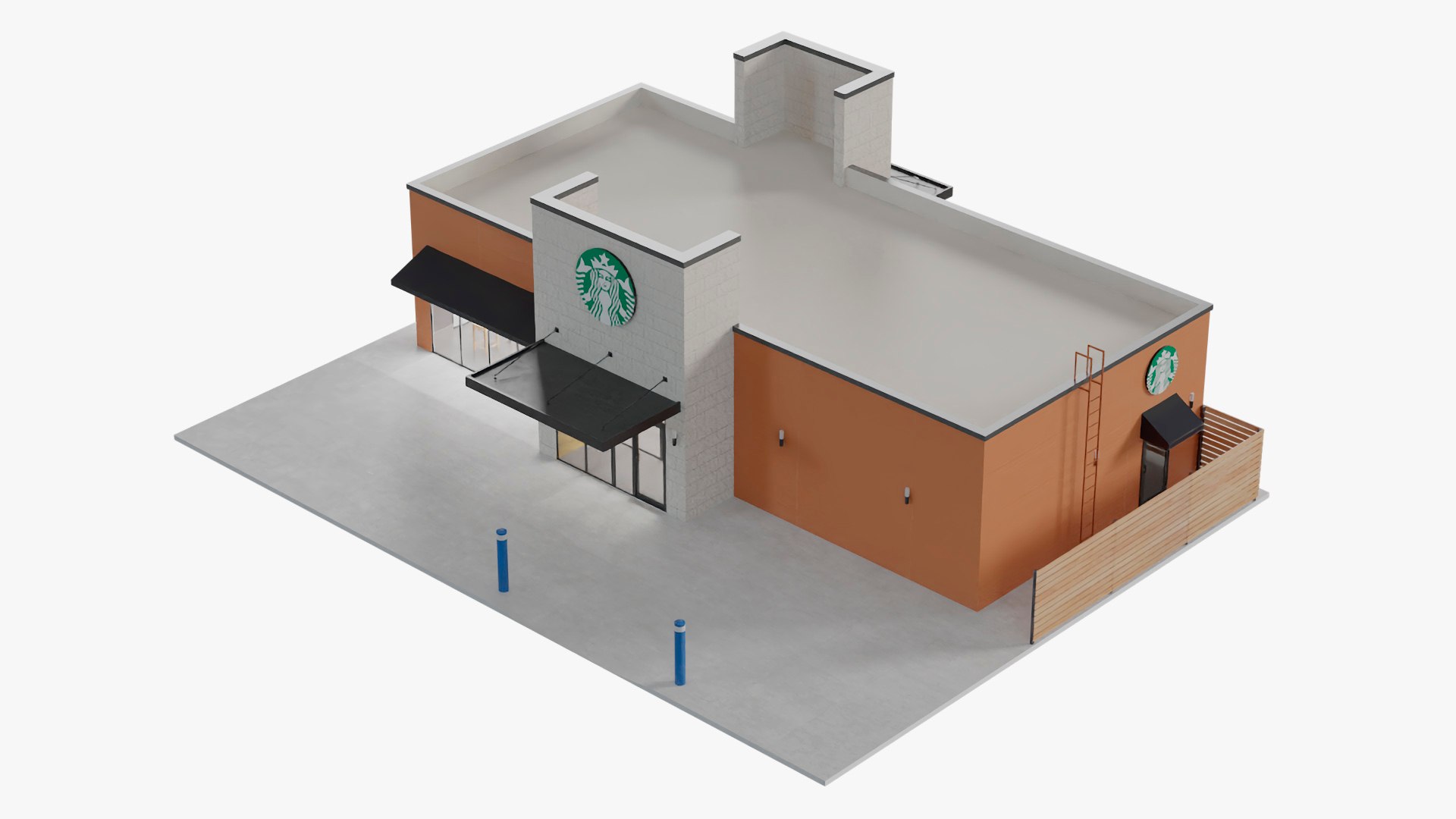 3D Starbucks Shop Building - TurboSquid 2261481
