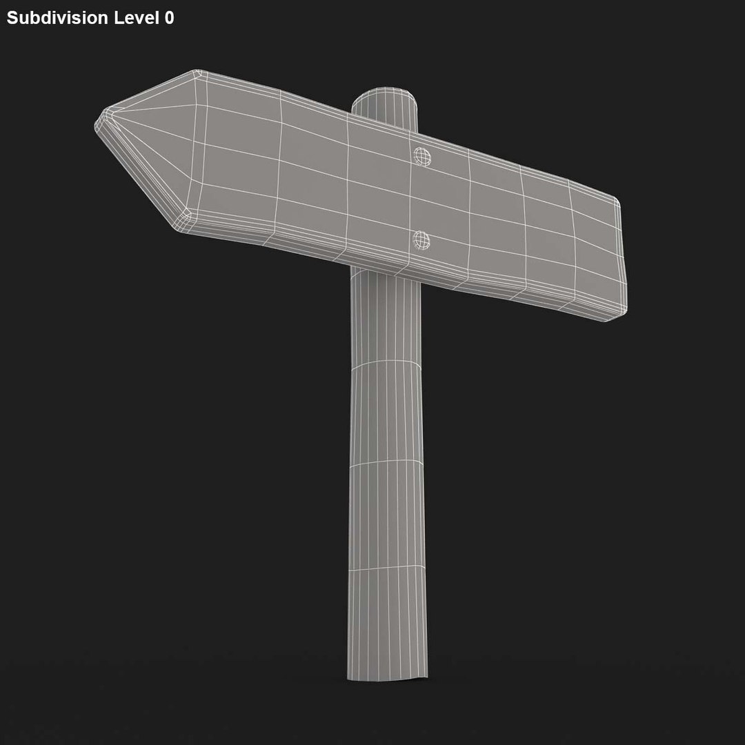 3d realistic wooden signboard 03