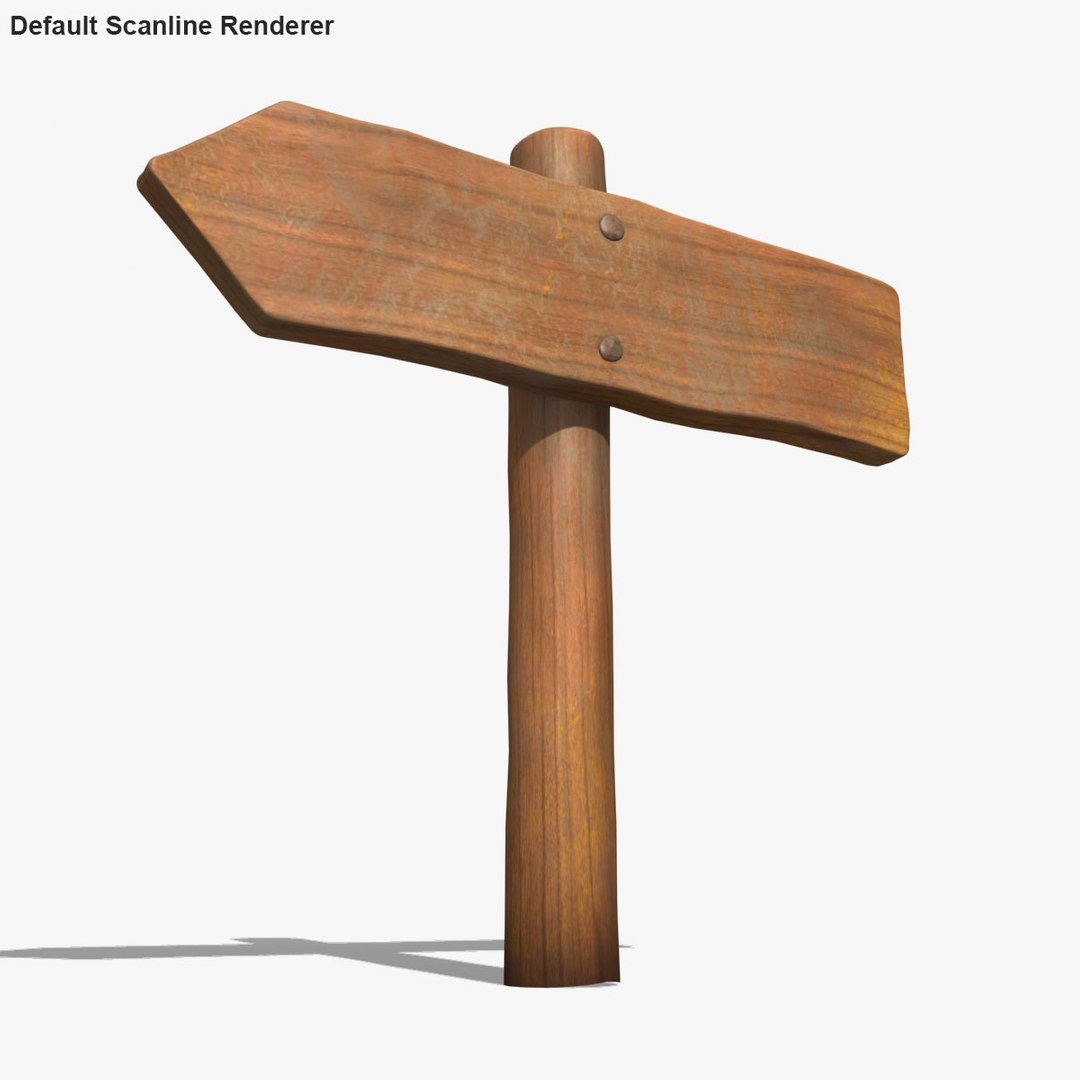 3d realistic wooden signboard 03